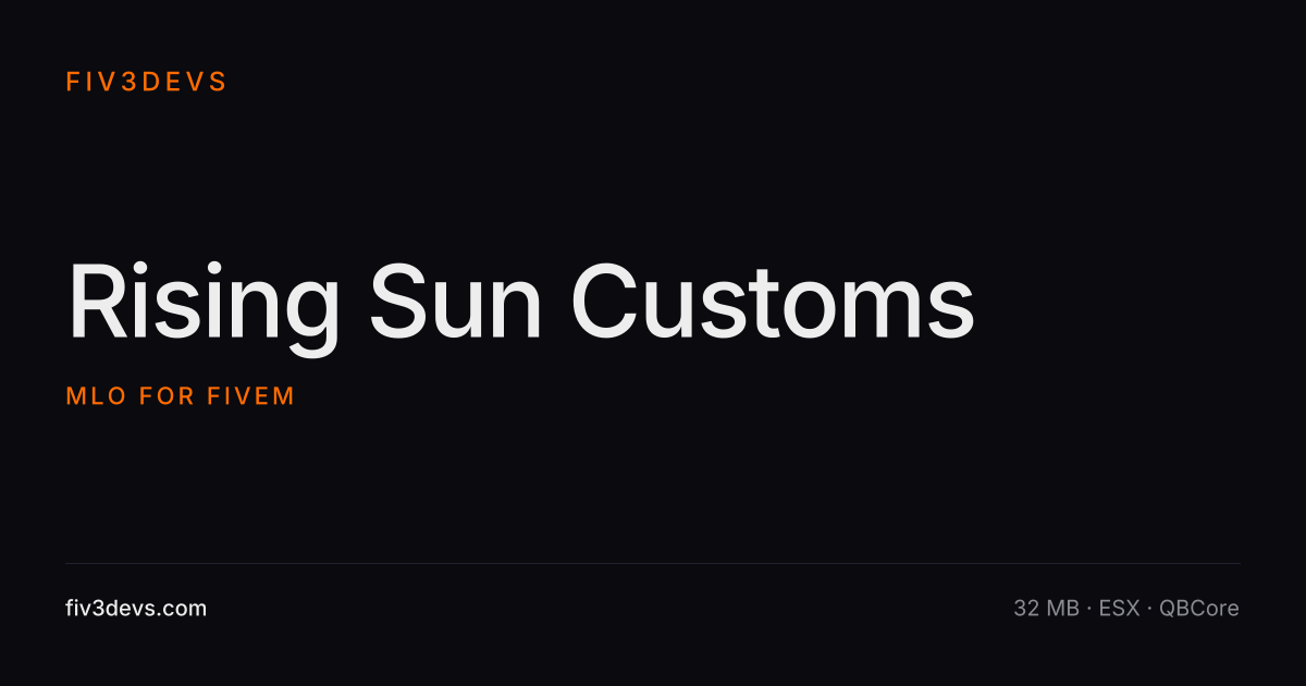 Rising Sun Customs — Businesses MLO for FiveM | Fiv3Devs